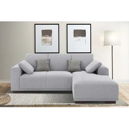 Ecksofa Home Affaire, B:234cm H:85cm T:162cm, grau, Struktur (100% Polyester), Luxus-Microfaser (100% Polyester), Luxus-Microfaser Lederoptik (100%