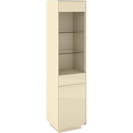 Standvitrine, B:48cm H:193cm T:42cmkaschmir matt lack, glas kaschmir glanz, SET ONE BY Musterring, Glas, Holzwerkstoff, Schr&auml;nke, "Reno", Mit Sockel