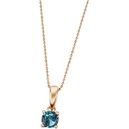 Firetti Damen Kette mit Anh&auml;nger "Schmuck Geschenk Gold 375 Gold 585 Halsschmuck Halskette Solit&auml;r", Ros&eacute;gold 585, L: 45 B: 1mm, blau, Ros&eacute;gold 585,