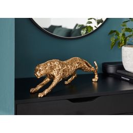 Dekofigur OTTO HOME, B:53cm H:10cm T:10cm, gold, Polyresin (Kunststein), Wohnzimmer, Dekofiguren, "Leopard", gold
