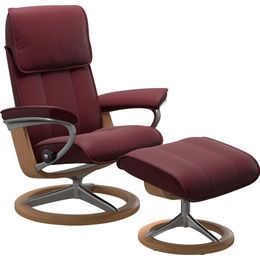 Relaxsessel stressless, B:93cm H:103cm T:79cm, rot, Leder BATICK: BATICK ist ein leicht korrigiertes, durchgef&auml;rbtes und genarbtes M&ouml;belleder, bei