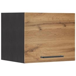 Klapph&auml;ngeschrank KOCHSTATION, B:40cm H:33cm T:34cm, braun, Schr&auml;nke, "KS-Tulsa", 40 cm breit, mit 1 Klappe, schwarzer Metallgriff, MDF Front