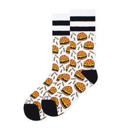 American Socks Socken 'Burger Mania' Herren Gr&ouml;&szlig;e 19/55 wei&szlig;