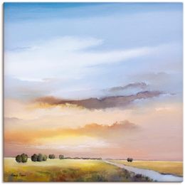 Leinwandbild Artland, B:70cm H:70cm, blau, Leinwand, Wohnzimmer, Bilder, "Landschaft III", auf Holzrahmen gespannt