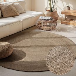 Teppich Hanse Home, H:10mm &Oslash;:200cm, braun, Jute, Wohnzimmer, Teppiche, "Rangpur Juteteppich, auch in oval", Handgewebt, 100% Jute, Natur, Wohnzimmer,