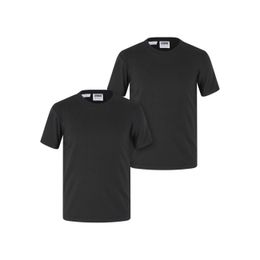 Urban Classics Damen T-Shirt "Urban Classics Girls Stretch Jersey Tee 2-Pack"schwarz schwarz, Gr. 134, unifarben, 95% Baumwolle, 5% Elasthan, Shirts