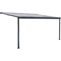 Terrassendach Konifera, B:312cm T:303cm, grau, Aluminium, Polycarbonat (PC), Terrassen&uuml;berdachungen, "Barcelona", in verschiedenen Gr&ouml;&szlig;en