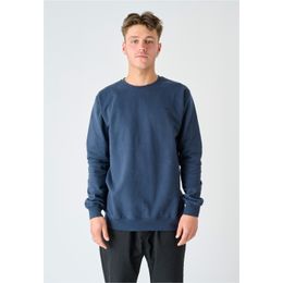 Cleptomanicx Herren Sweatshirt "Ligull", blau, Gr. L, meliert, 100% Baumwolle, Sweatshirts, mit kleiner M&ouml;wen-Stickerei