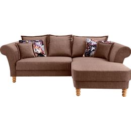 Ecksofa Home Affaire, B:262cm H:95cm T:198cm, braun, 100% Polyester, Wohnzimmer, Sofas, "Tassilo Mega Polsterecke mit Kaltschaum im Sitz, bequem,