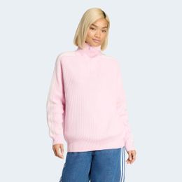 Damen Kapuzensweatshirt "adidas originals HOHER KRAGEN REISSVERSCHLUSS BIS ZUR BRUST"clear pink, sanftes wei&szlig;, Gr. XL, adidas originals,