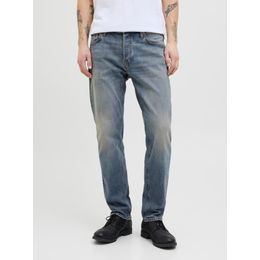 Jack & Jones JACK & JONES Damen Tapered-fit-Jeans "JJIMIKE JJORIGINAL CJ SN", blau, Gr. 29, Abriebeffekte, Denim/Jeans, Obermaterial: 99% Baumwolle, 1% Elasthan,