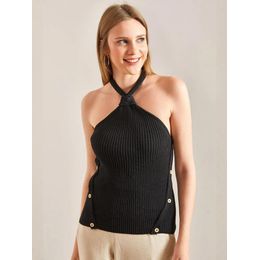 Bianco Lucci Stricktop Damen Gr&ouml;&szlig;e S/L schwarz