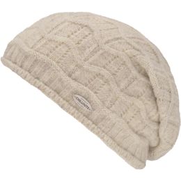 Chillouts Damen Beanie "Maira Hat", beige, meliert, unifarben, Feinstrick, Materialmix, M&uuml;tzen, mit weichem Lochstrickmuster