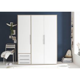 Dreht&uuml;renschrank Schlafkontor, B:155cm H:194cm T:58cm, wei&szlig;, Melamin, Schr&auml;nke, "Lyss Schrank, Kleiderschrank mit Dreht&uuml;ren", in verschiedenen Farben