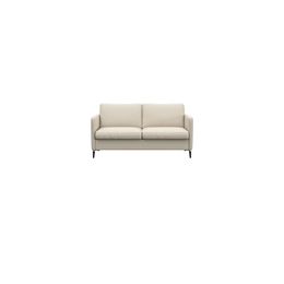 2-Sitzer FLEXLUX, B:149cm H:85cm T:92cm, wei&szlig;, 100% Echteder, Sofas, "Fiore, super Sitzkomfort durch Kaltschaum im Sitz", schmale Armlehnen, F&uuml;&szlig;e