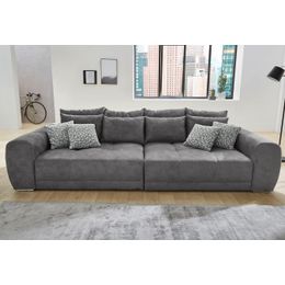 Jockenh&ouml;fer Big-Sofa, B:306cm H:83cm T:134cm, grau, JOCKENH&Ouml;FER GRUPPE, Feinstruktur (100% Polyester) in Sitz, R&uuml;cken- und Zierkissen;Luxus-Microfaser Alca Top