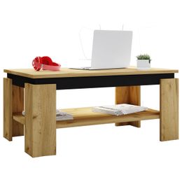 Beistelltisch Vcm, B:90cm T:53cm, schwarz, Wohnzimmer, Tische, "Holz Sofatisch Couchtisch Beistelltisch Rolas"