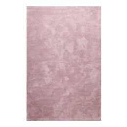 Teppich HOMIE LIVING, B:70cm H:20mm L:140cm, rosa, Polyester, Wohnzimmer, Teppiche, "Sienna", Hochflor, Microfaser, uni, weich & kuschelig,