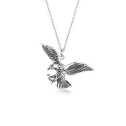 Kuzzoi Herren Kette mit Anh&auml;nger "Halskette mit Anh&auml;nger Vogel 925 Sterling Silber", 55, ohne Stein, Silber 925 (Sterlingsilber), L: 55, silber,
