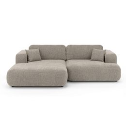 Ecksofa OTTO HOME "VEEVIA L-Form, Schlafsofa, Verl&auml;ssliche Qualit&auml;t, Breite 256cm", taupe, B:256cm H:76cm T:161cm, 100% Polyester, Sofas, Ecksofa, mit Bettkasten, belastbar bis 480kg, inklusive R&uuml;cken- und Zierkissen