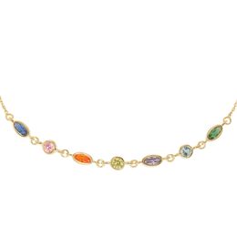 Luigi Merano Damen Armband "mit farbigen Zirkonia, Gold 585", 19cm, Gelbgold 585mehrfarbig, Gelbgold 585, Armb&auml;nder
