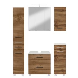 Badm&ouml;bel-Set Welltime, B:120cm H:200cm T:35cm, wei&szlig;, Holzwerkstoff, MDF, Kastenm&ouml;bel-Sets, ""Trento", Badezimmer-Set, H&auml;ngeschrank, Unterschrank,