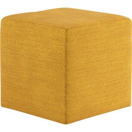Hocker COTTA, B:40cm H:40cm T:40cm, gelb, 100% Polyester, Wohnzimmer, Hocker, "Cuby", Sitzw&uuml;rfel, Cube, Sitzhocker