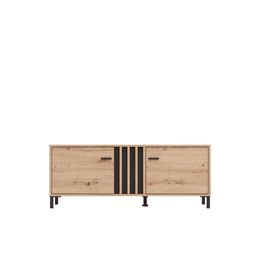 Lowboard Home Affaire, B:131,5cm H:52cm T:40cm, braun, Holzwerkstoff, MDF, Metall, Wohnzimmer, Sideboards, "LAVAL, TV-Board, TV-Kommode, TV-Schrank,