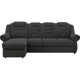 Ecksofa Home Affaire, B:262cm H:102cm T:165cm, grau, 100% Polyester, Wohnzimmer, Sofas, "Boston L-Form", mit hoher R&uuml;ckenlehne, wahlweise mit