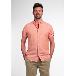 Eterna Herren Kurzarmhemd "REGULAR FIT"orange, Gr. L, 32% Baumwolle, 54% Leinen, 14% Lyocell, Hemden, EASY IRON (b&uuml;gelleicht)