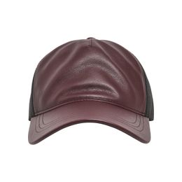 Flexfit Flex Cap "Flexfit Unisex Synthetic Leather Trucker"maroon, schwarz, unifarben, 100% Polyurethan, Caps