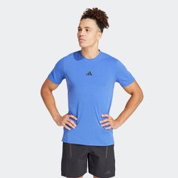 Herren T-Shirt "DESIGNED FOR TRAINING WORKOUT", blau, Gr. XXL, adidas Performance, clean, Obermaterial: 81% Polyester, 14% Lyocell, 5% Elasthan,