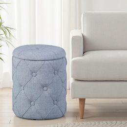 Hocker Inter Link, B:34cm H:40cm T:34cm, grau, 100% Polyester, Wohnzimmer, Hocker, "Yapak Stauraumhocker, Sitzhocker, Pouf, moderne Trendfarben,