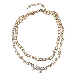 Urban Classics Damen Halsreif "Urban Classics Unisex Diamond Zodiac Golden Necklace", onesize, Eisen Zinkvirgo, Eisen, Zink, Halsketten