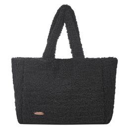 Luhta Damen Schultertasche "TEDDYTASCHE ORAVISALO", schwarz, Pl&uuml;sch, Polyester, Taschen, aus Polyester, leichtes Material, sportlicher Stil