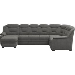 Wohnlandschaft COTTA, B:330cm H:99cm T:211cm, grau, 100% Polyester, Sofas, "Marcus U-Form", wahlweise mit Bettfunktion & Stauraum