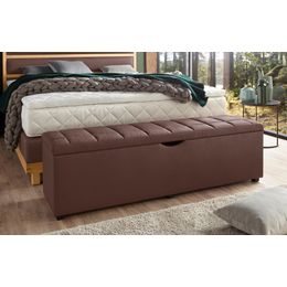 Hockerbank Home Affaire, B:160cm H:42cm T:40cm, braun, Struktur fein (100% Polyester) f&uuml;r Bett Classico, Piazza, Premium und Vega;Struktur (100%