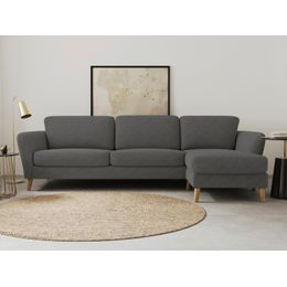 Ecksofa Home Affaire, B:279cm H:88cm T:152cm, grau, Struktur fein (58% Polyester, 22% Polypropylen);Filzoptik (100% Polyester);Webstoff (100%