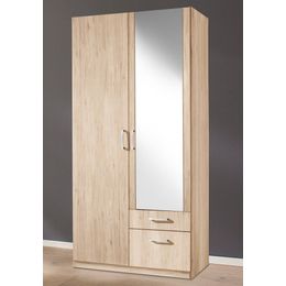 Kleiderschrank Priess, B:94cm H:193cm T:54cm, braun, Holzwerkstoff, Schlafzimmer, Schr&auml;nke, "Bilbao", T&uuml;ranschlag links oder rechts