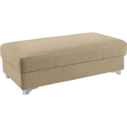 Polsterhocker DOMO collection, B:139cm H:45cm T:74cm, beige, Struktur (100% Polyester);Struktur fein (100% Polyester);Luxus-Microfaser (92%
