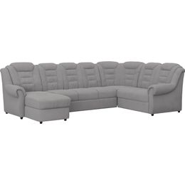 Wohnlandschaft Home Affaire, B:333cm H:102cm T:216cm, silber, 100% Polyester, Sofas, "Boston U-Form", mit hoher R&uuml;ckenlehne, wahlweise mit