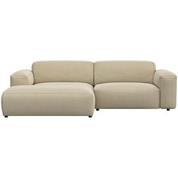 Ecksofa FLEXLUX, B:257cm H:73cm T:171cm, beige, 100% Polyester, Wohnzimmer, Sofas, "Lucera Chaislongue rechts oder links, L-Form, bequem", modern &