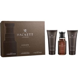 Hackett LONDON Herren Duft-Set "Hackett ESSENTIAL Gift Set 100ml EdP + SG 100ml + Pen Spray 10ml", blau, Parf&uuml;ms, Holzig-aromatischer Duft mit