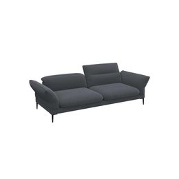 3-Sitzer FLEXLUX, B:248cm H:88cm T:105cm, grau, 100% Polyester, Sofas, "Salino, Funktionssofa, Relaxsofa", Sofa mit Arm- und Kopfteil-Verstellungen,