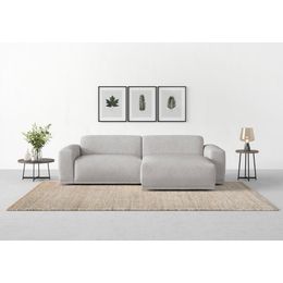 Ecksofa Trendmanufaktur, B:255cm H:72cm T:160cm, silber, 92% Polyester, 8% Nylon, Wohnzimmer, Sofas, "Braga, mit hochwertigem Kaltschaum, L-Form, in