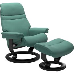 Fu&szlig;hocker stressless, B:57cm H:39cm T:40cm, gr&uuml;n, Leder BATICK: BATICK ist ein leicht korrigiertes, durchgef&auml;rbtes und genarbtes M&ouml;belleder, bei dem
