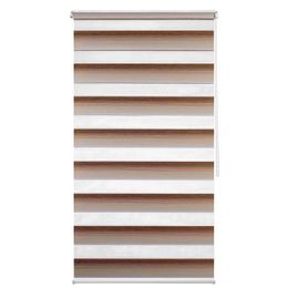Doppelrollo K-home, B:125cm H:150cm, braun, Polyester, Rollos, "mit sch&ouml;nen Farbverlauf"