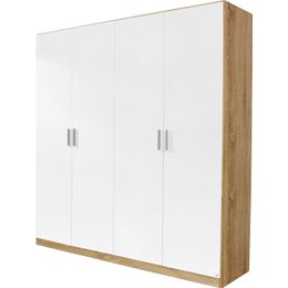 Dreht&uuml;renschrank Rauch, B:181cm H:210cm T:54cm, wei&szlig;, Holzwerkstoff, Schr&auml;nke, "Kleiderschrank Schrank Garderobe Schlafzimmerschrank CELLE", in 4