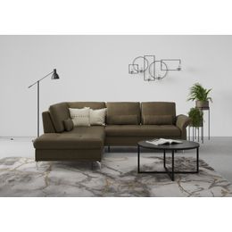 Ecksofa Home Affaire, B:263cm H:89cm T:224cm, gr&uuml;n, 100%Polyester, Wohnzimmer, Sofas, "Palm Beach L-Form", Federkern, mit Sitztiefenverstellung,