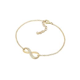 Elli Damen Armband "Infinity/Unendlichkeit mit Zirkonia 925 Silber", 19cm,mit Steinen, Silber 925 (Sterlingsilber), gold, Silber 925